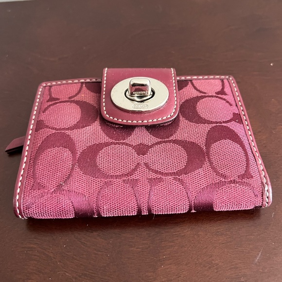 Coach | Bags | Coach Turnlock Small Wallet Signature C Red | Poshmark